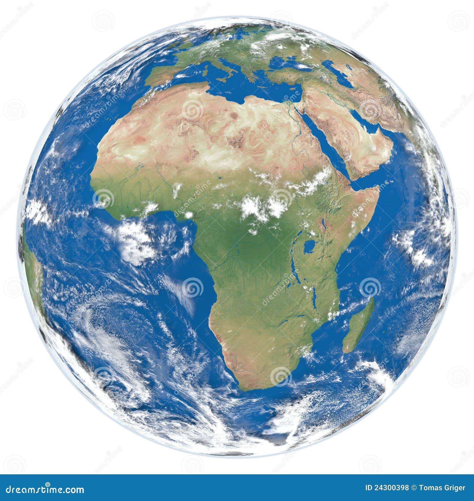 Model of Earth Facing Africa Stock Illustration - Illustration of ...