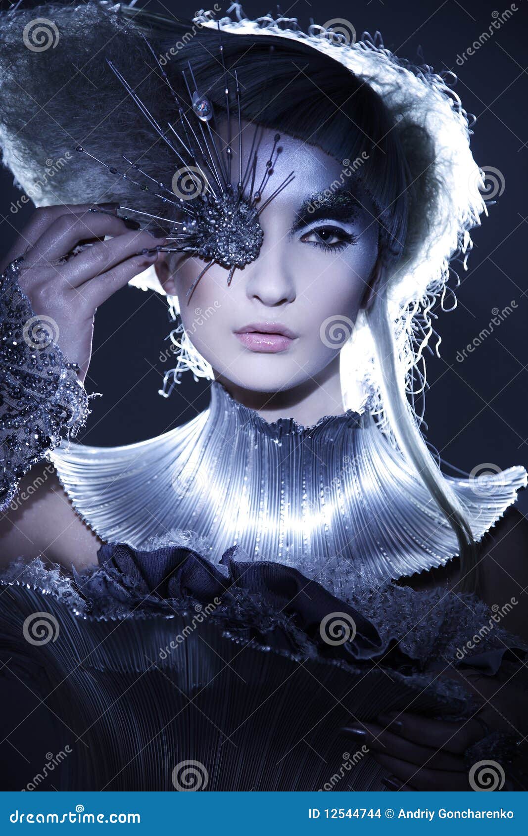 Model in Expression Dress and Hair Stock Photo - Image of hair ...