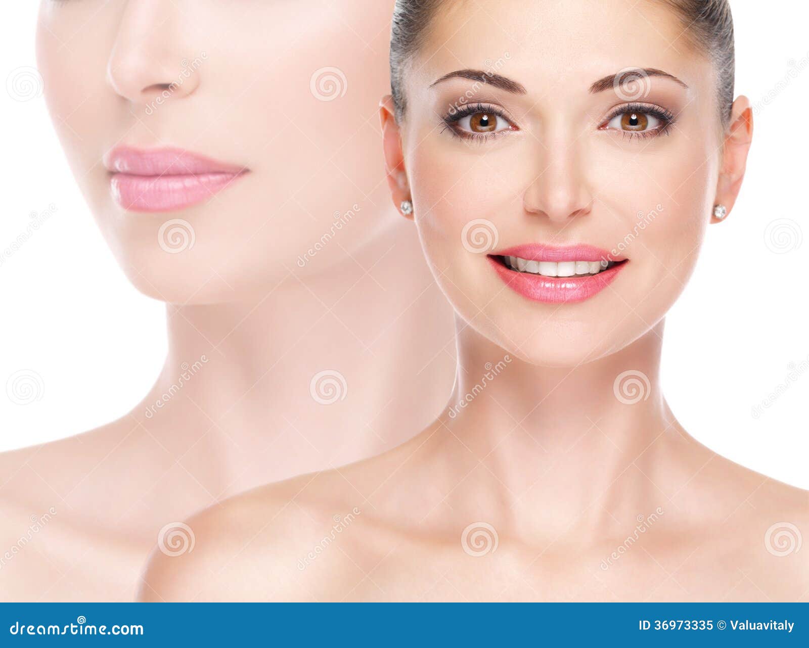 Model Face of Beautiful Smiling Woman Stock Image - Image of beauty ...