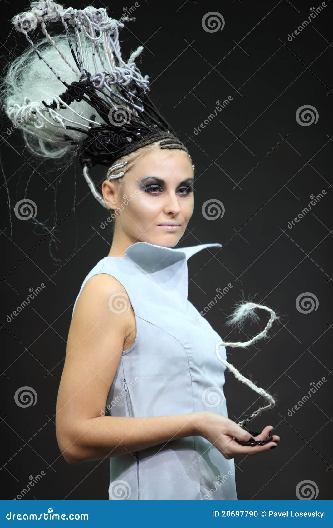 Model with Fanciful Braiding Hairdo Editorial Image - Image of cute ...