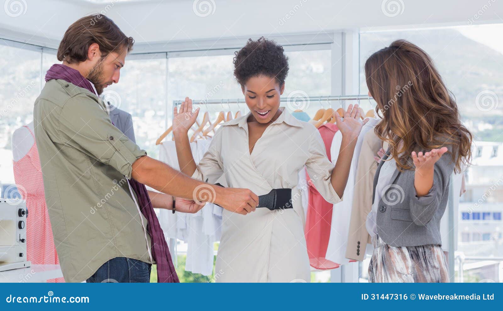 Model and Fashion Designers Stock Photo - Image of caucasian, fabric ...