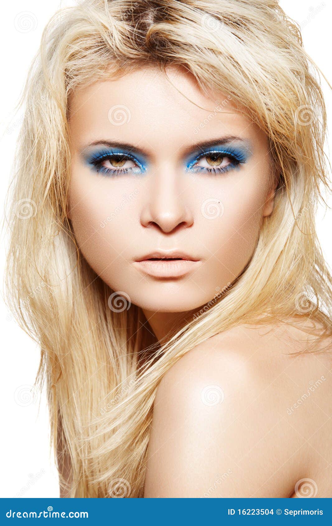 Model with Fashion Gloss Make-up & Long Eyelashes Stock Photo - Image ...