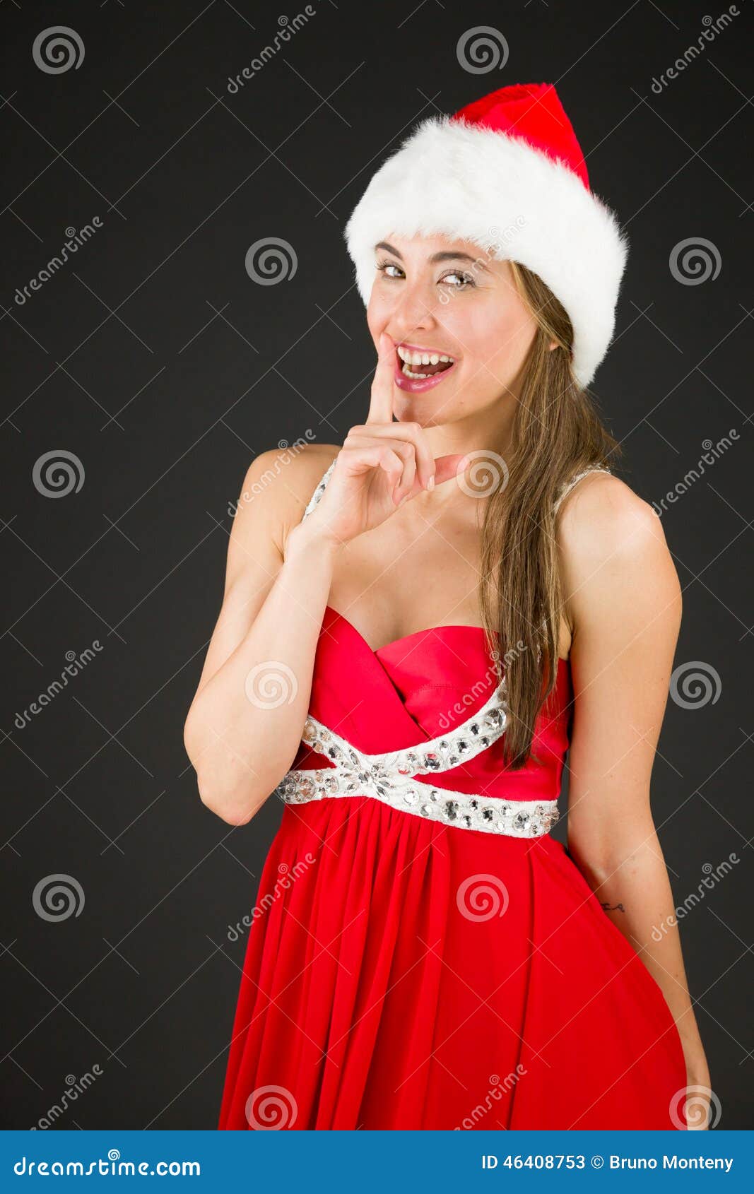 Model with Finger on Lips Secret Stock Image - Image of portrait ...