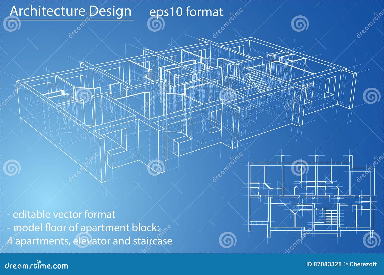 Model Floor of Apartment Block. Vector Stock Vector - Illustration of ...