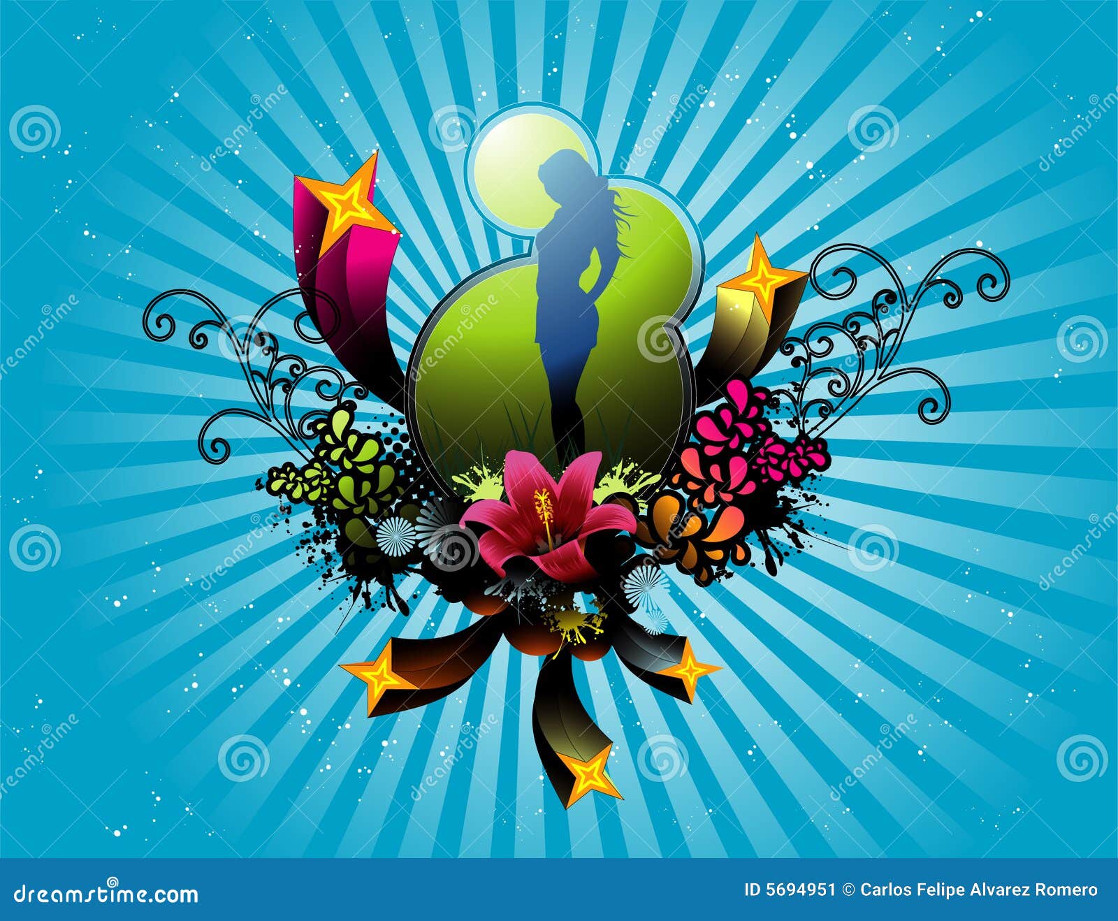 Model floral composition stock vector. Illustration of young - 5694951