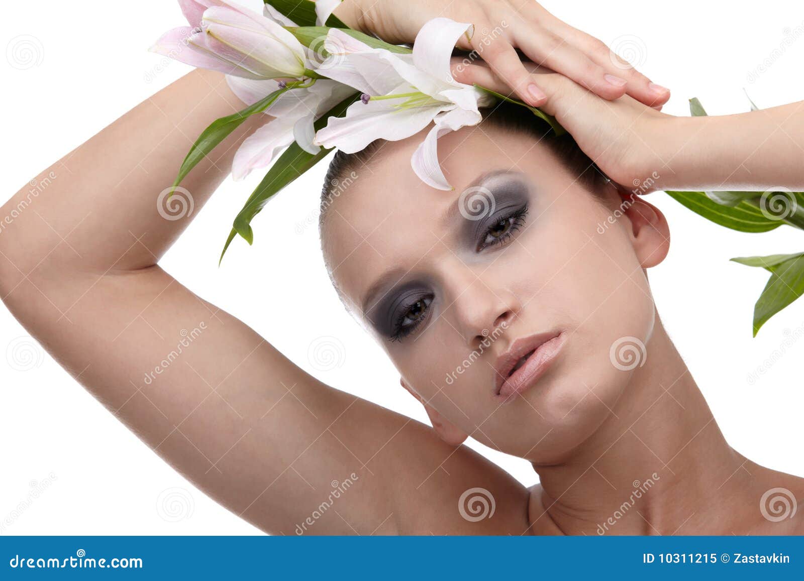 Model with flower stock image. Image of looking, fashion - 10311215