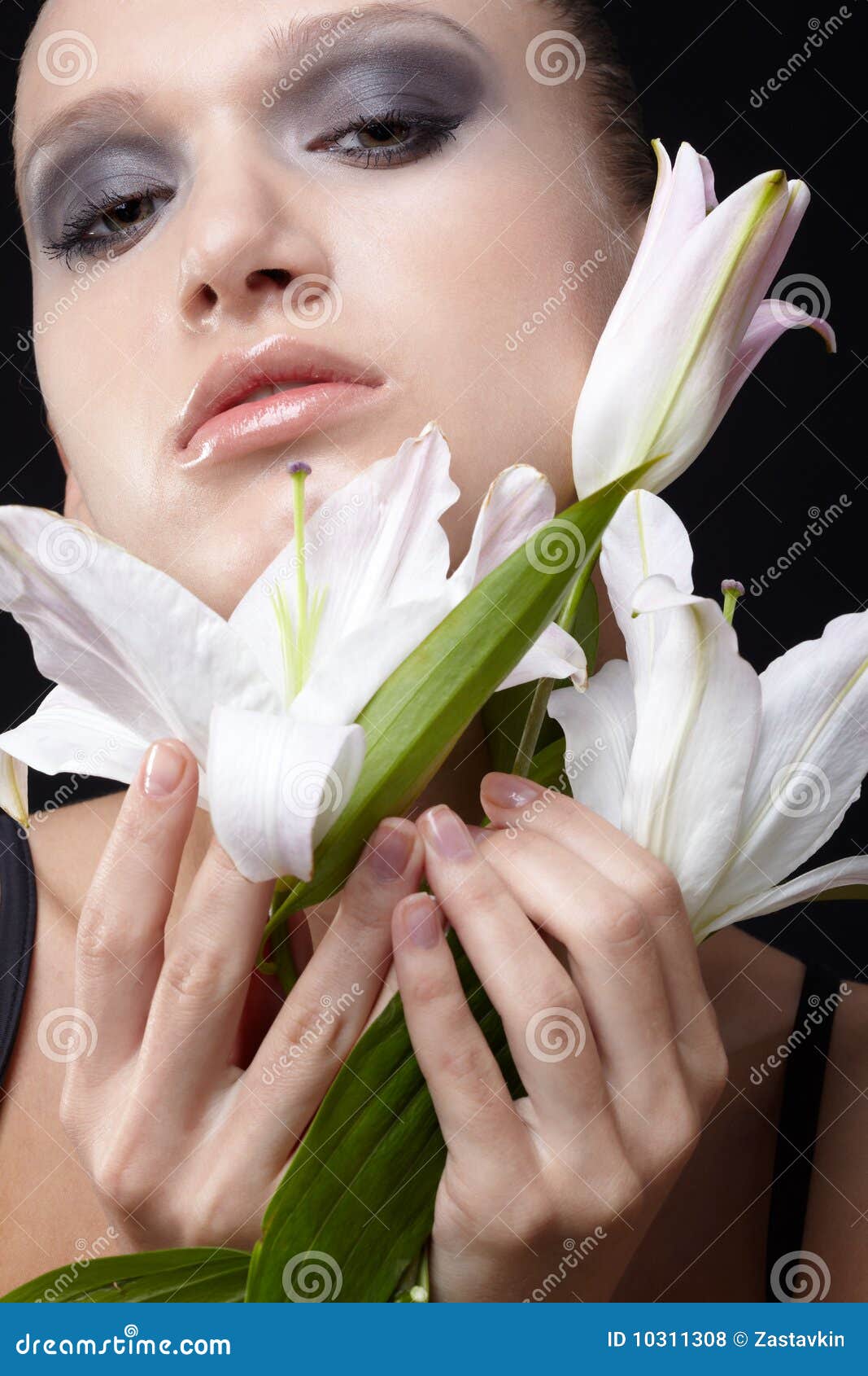 Model with flower stock photo. Image of beauty, female - 10311308