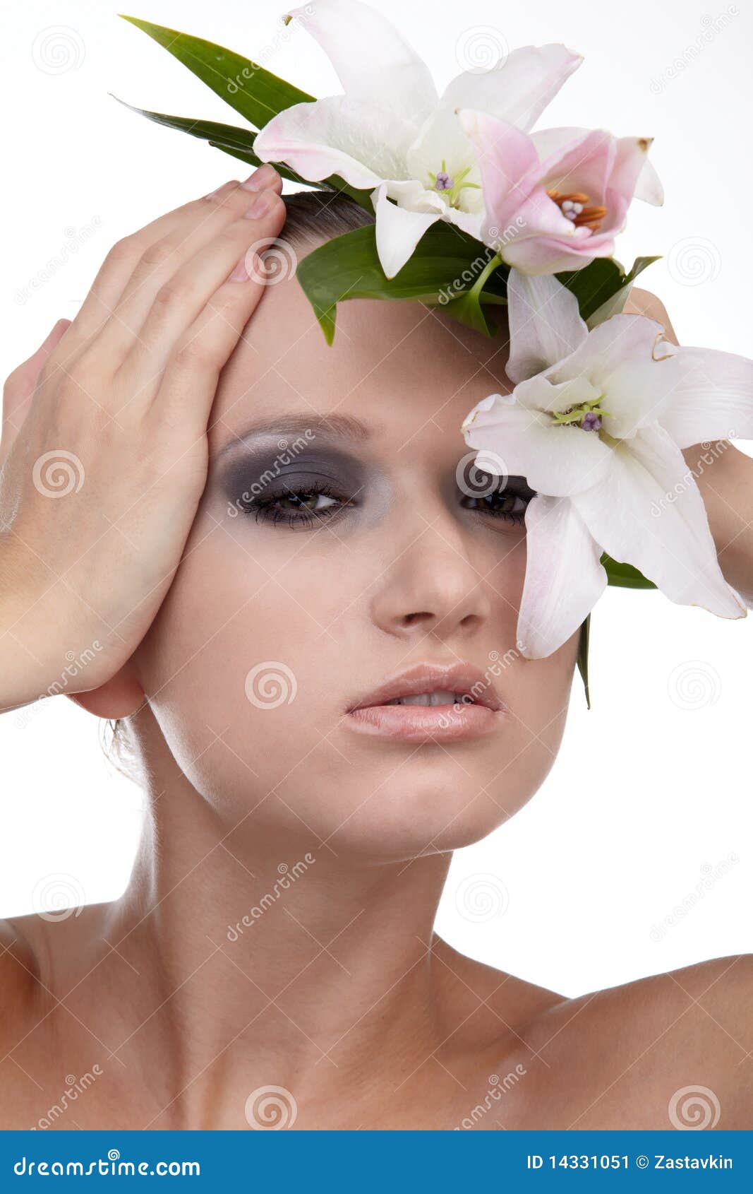 Model with flower stock image. Image of cute, people - 14331051