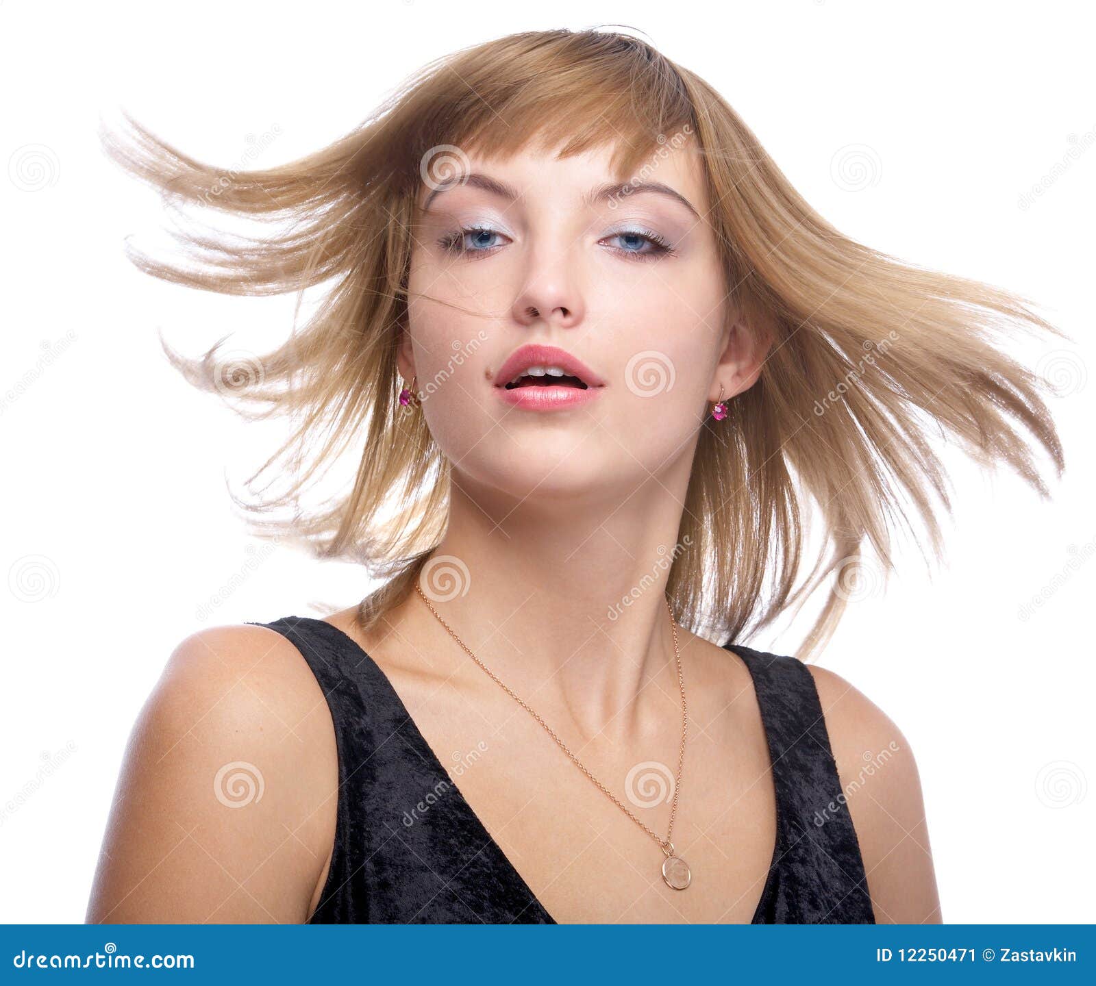 Model with fluttering hair stock image. Image of vogue - 12250471