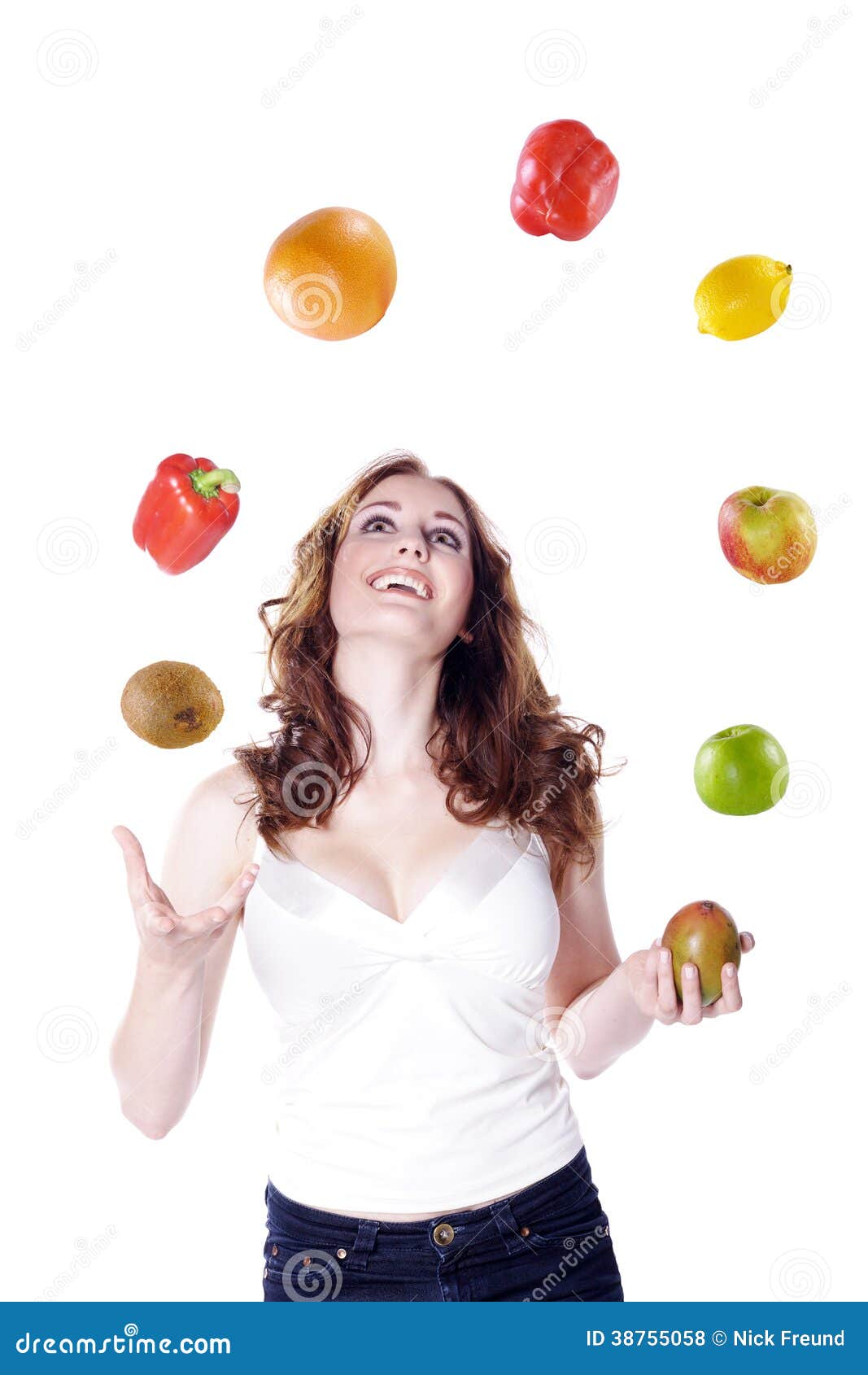 Model with Fruits and Vegetables Stock Photo - Image of girl, care ...