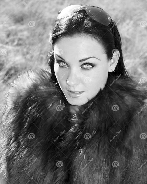 Model with fur stock image. Image of woman, lady, enticing - 167987