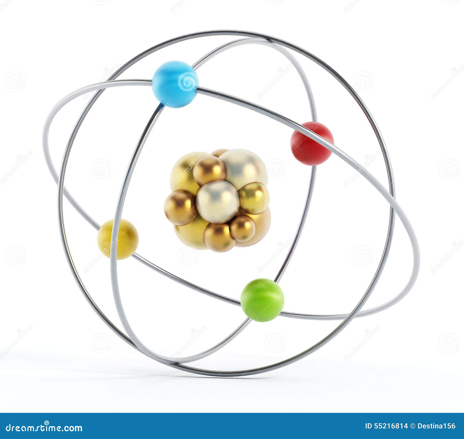 Model of a generic atom stock illustration. Illustration of chemical ...
