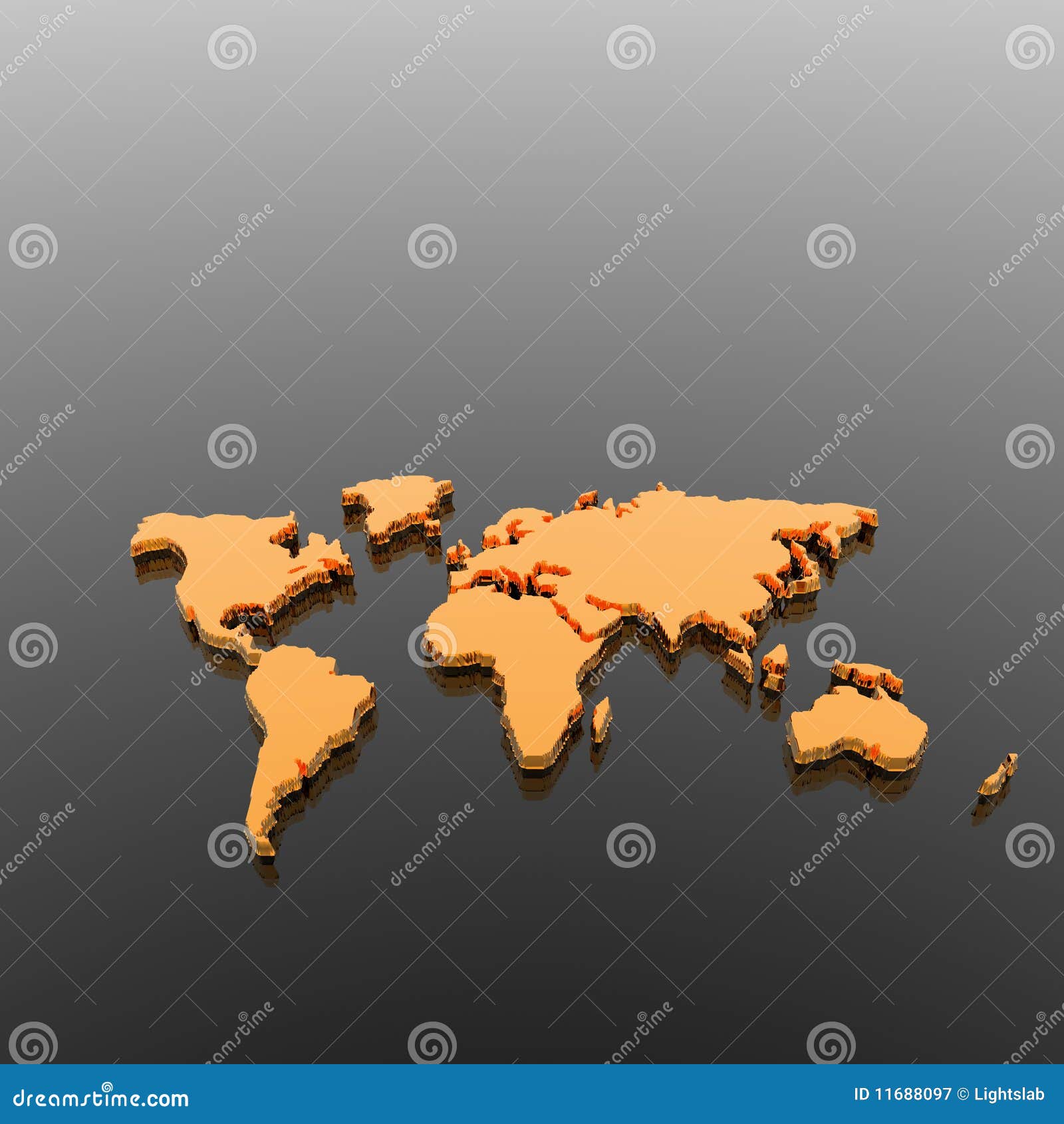 Model of the Geographical World Map Stock Illustration - Illustration ...