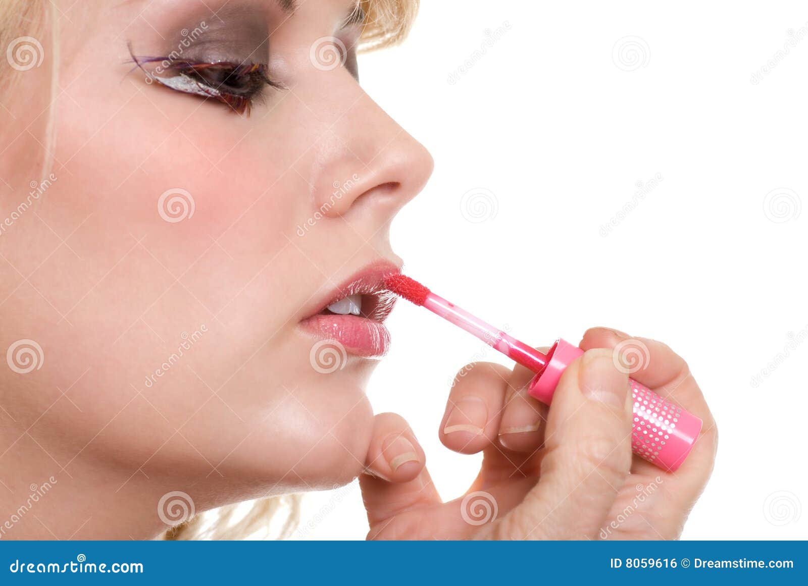 Model Getting Lip Gloss Applied Stock Photo - Image of girl, lipstick ...
