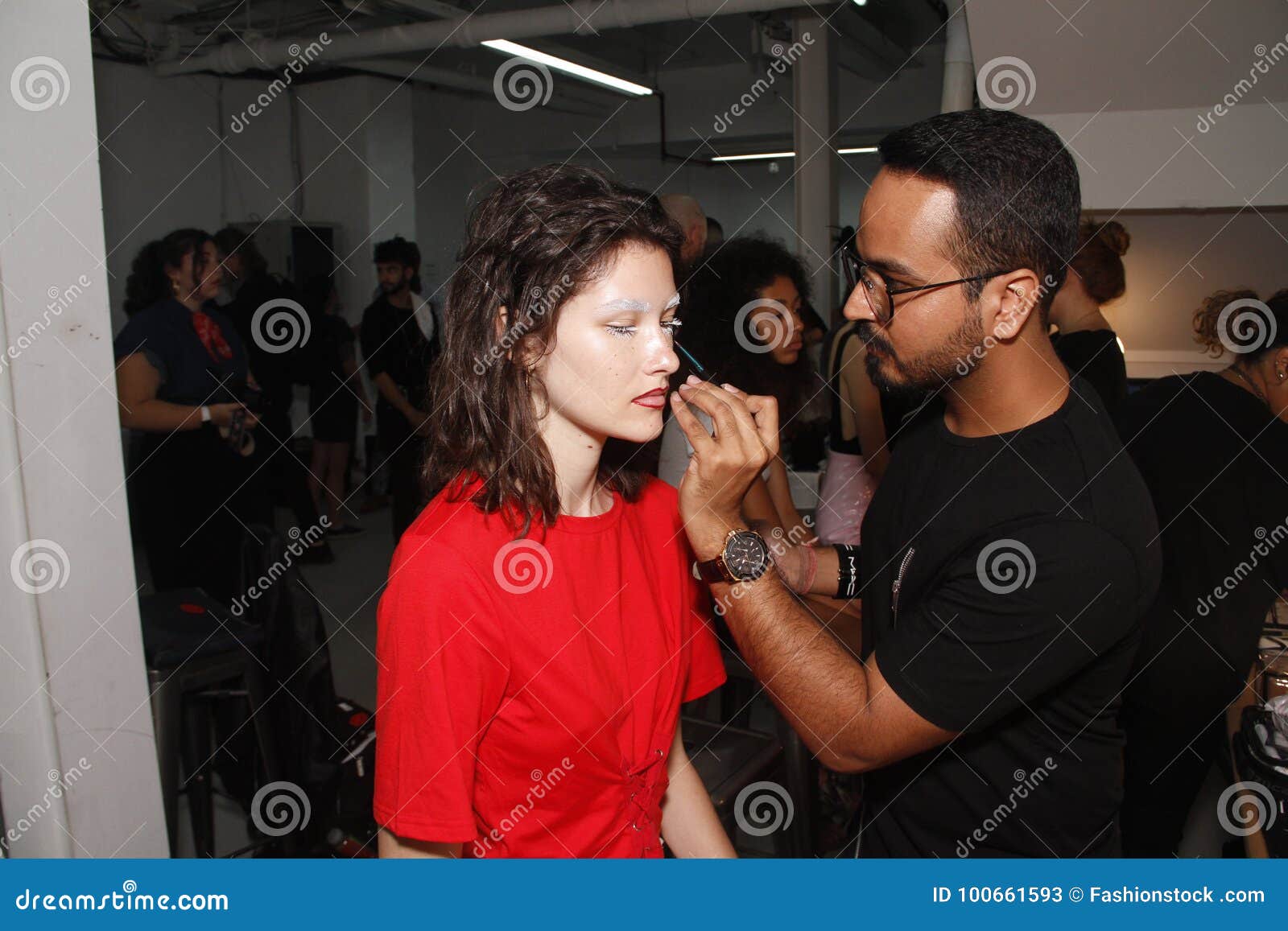 A Model Getting Ready Backstage before the PH5 Presentation Editorial ...