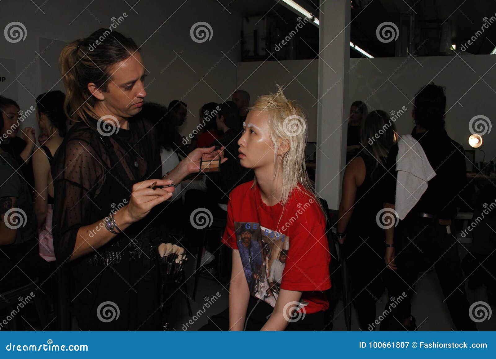 A Model Getting Ready Backstage before the PH5 Presentation Editorial ...
