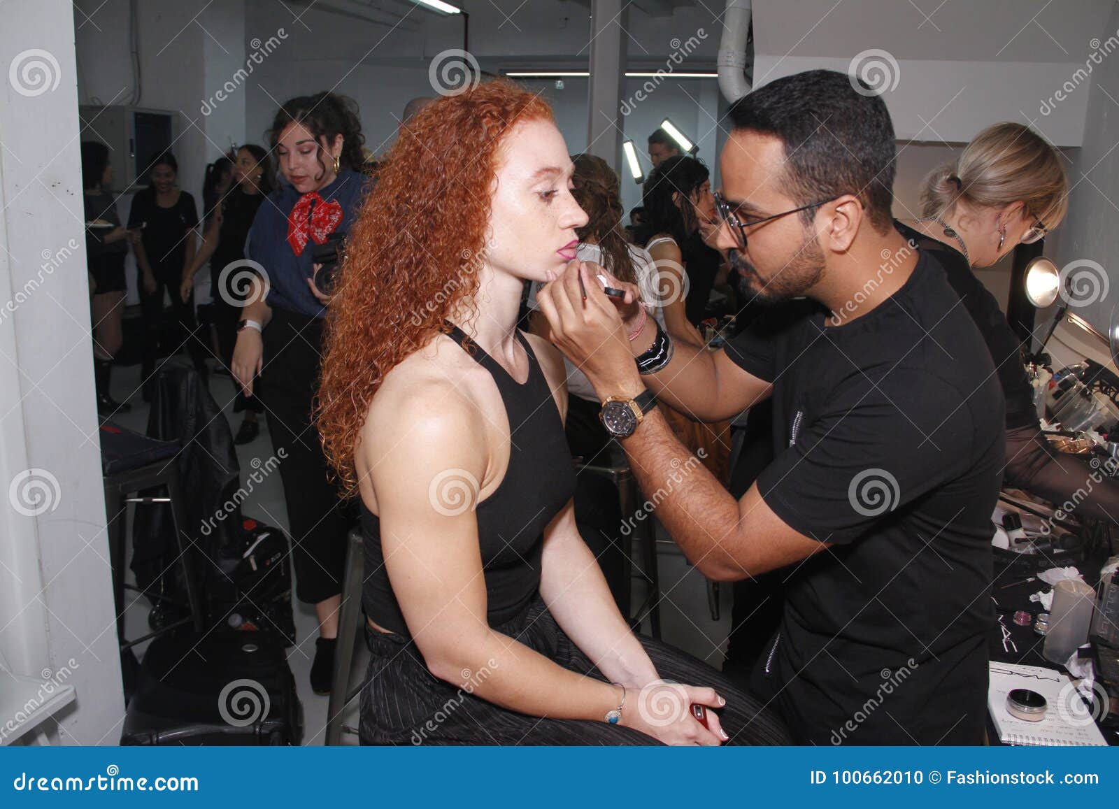 A Model Getting Ready Backstage before the PH5 Presentation Editorial ...