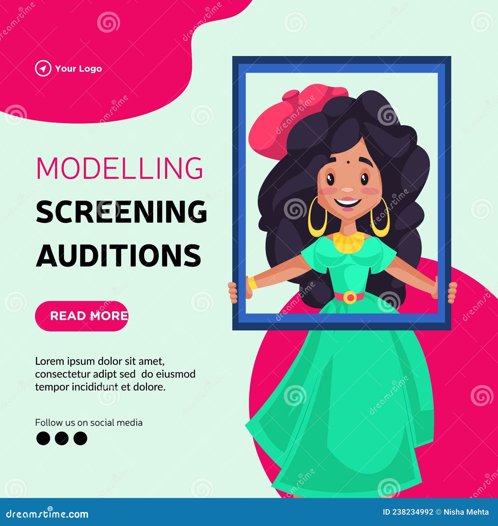 Banner Design of Modelling Screening Auditions Stock Vector ...
