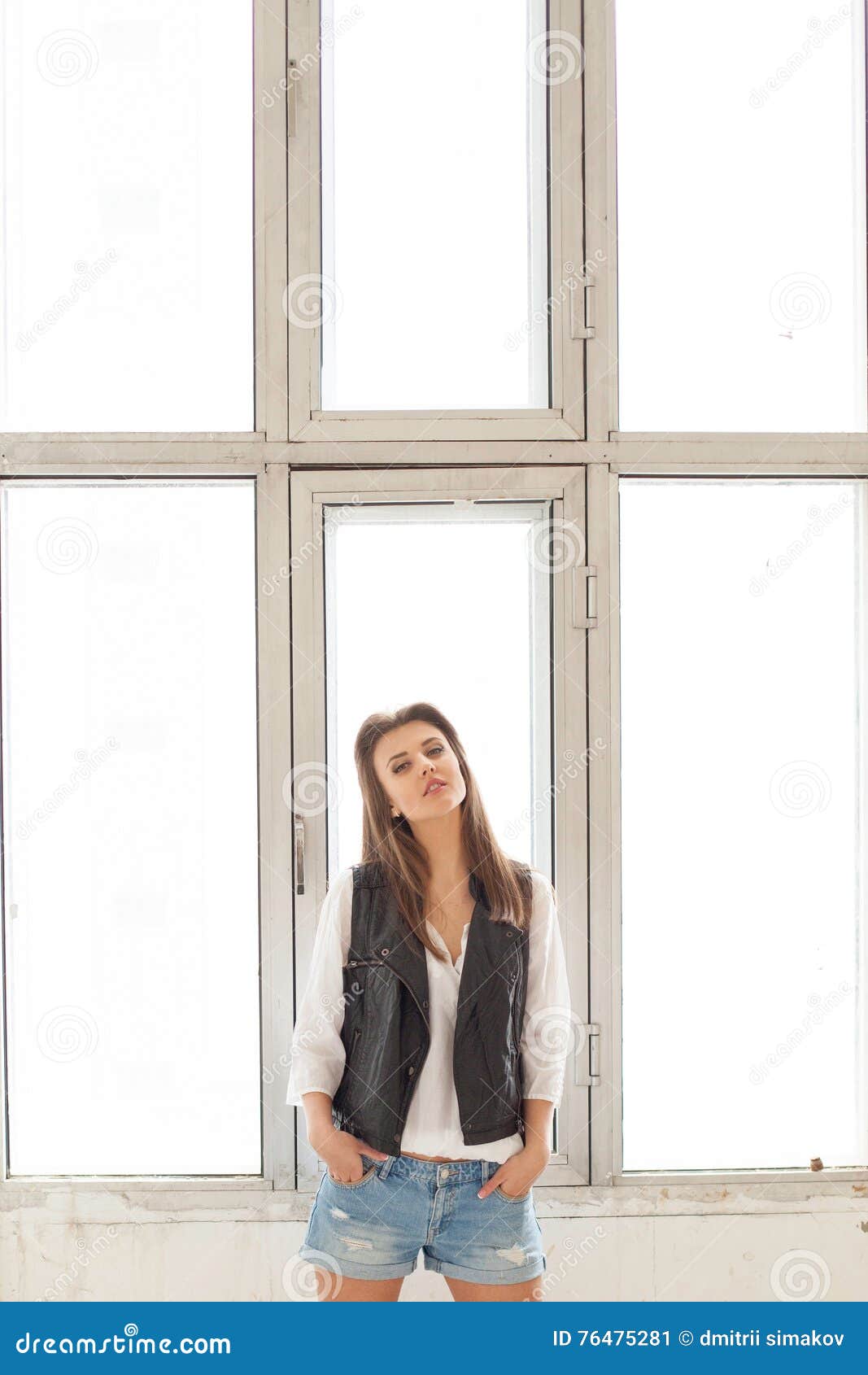 Model Girl Posing By The Window Stock Image - Image of attractive ...