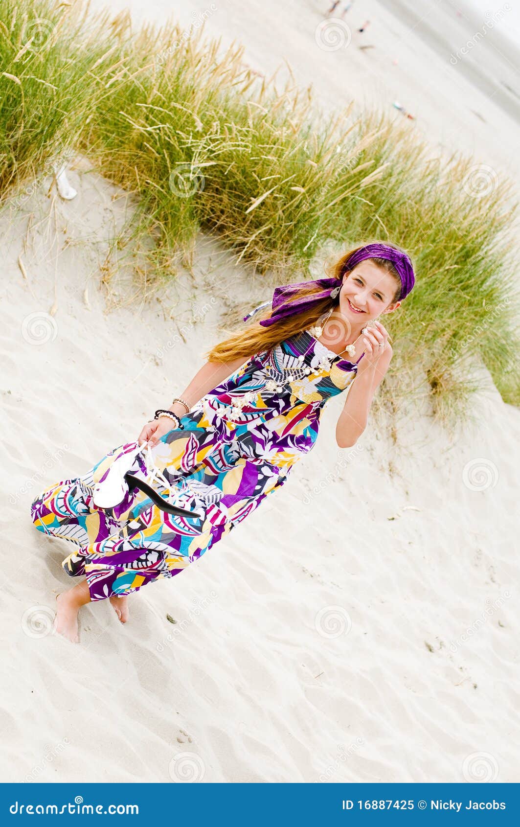 Model Girl Walking in Sand Dunes Beach Stock Image - Image of style ...