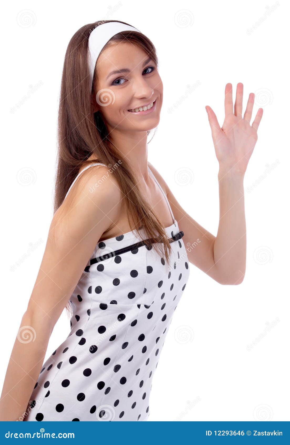 Model gives a wave stock photo. Image of beautiful, gesticulate - 12293646