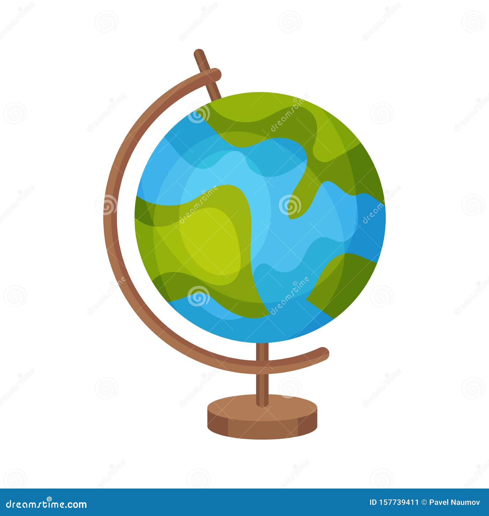 Globe on a Stand. Vector Illustration on a White Background. Stock ...