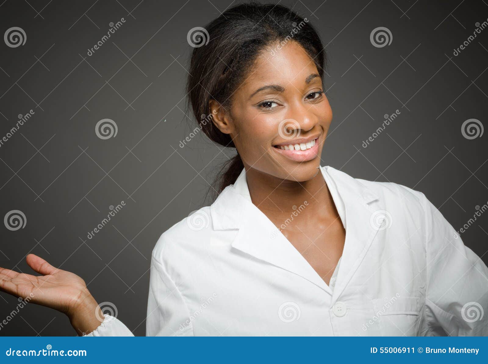 Model Hand Gesture Presenting Stock Image - Image of show, bathrobe ...