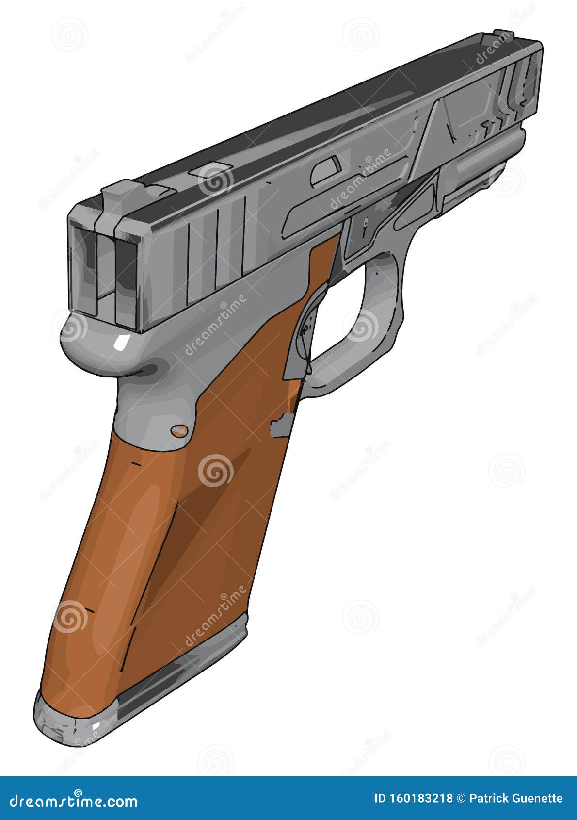 Handgun Illustration Vector Logo | CartoonDealer.com #254320249