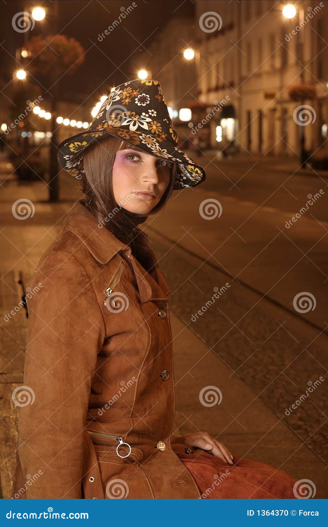 Model in hat stock photo. Image of modelling, suede, face - 1364370