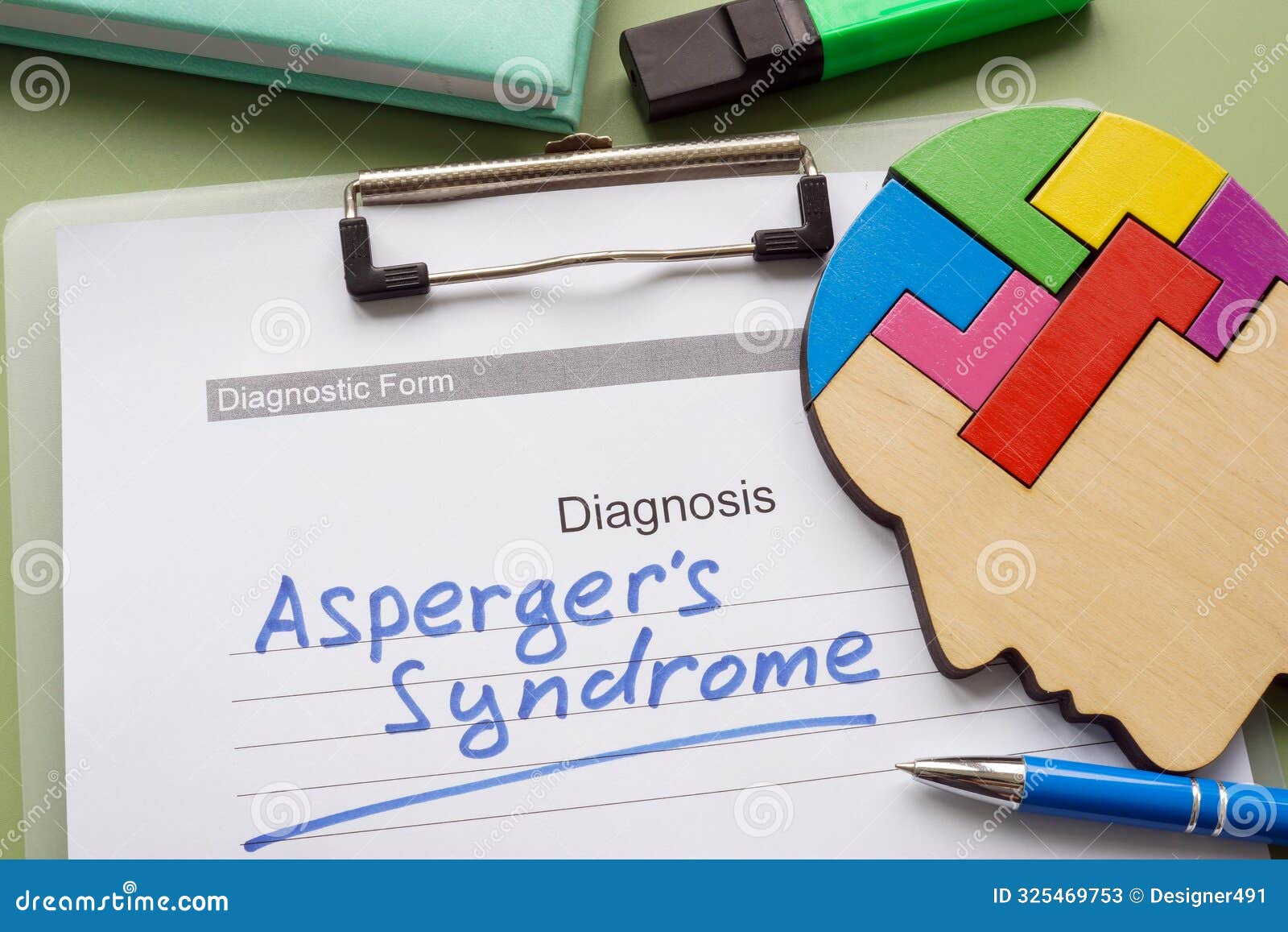 Model of Head and Diagnosis Asperger Syndrome. Stock Image - Image of ...