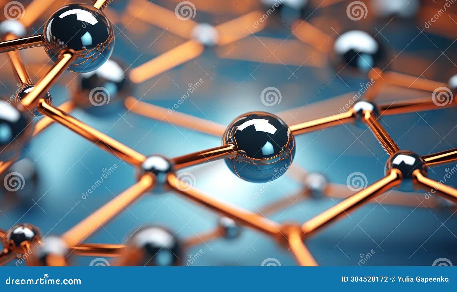 A Model with Hexagons and Spheres Inside. Stock Illustration ... A Model with Hexagons and Spheres Inside. Stock Illustration ...