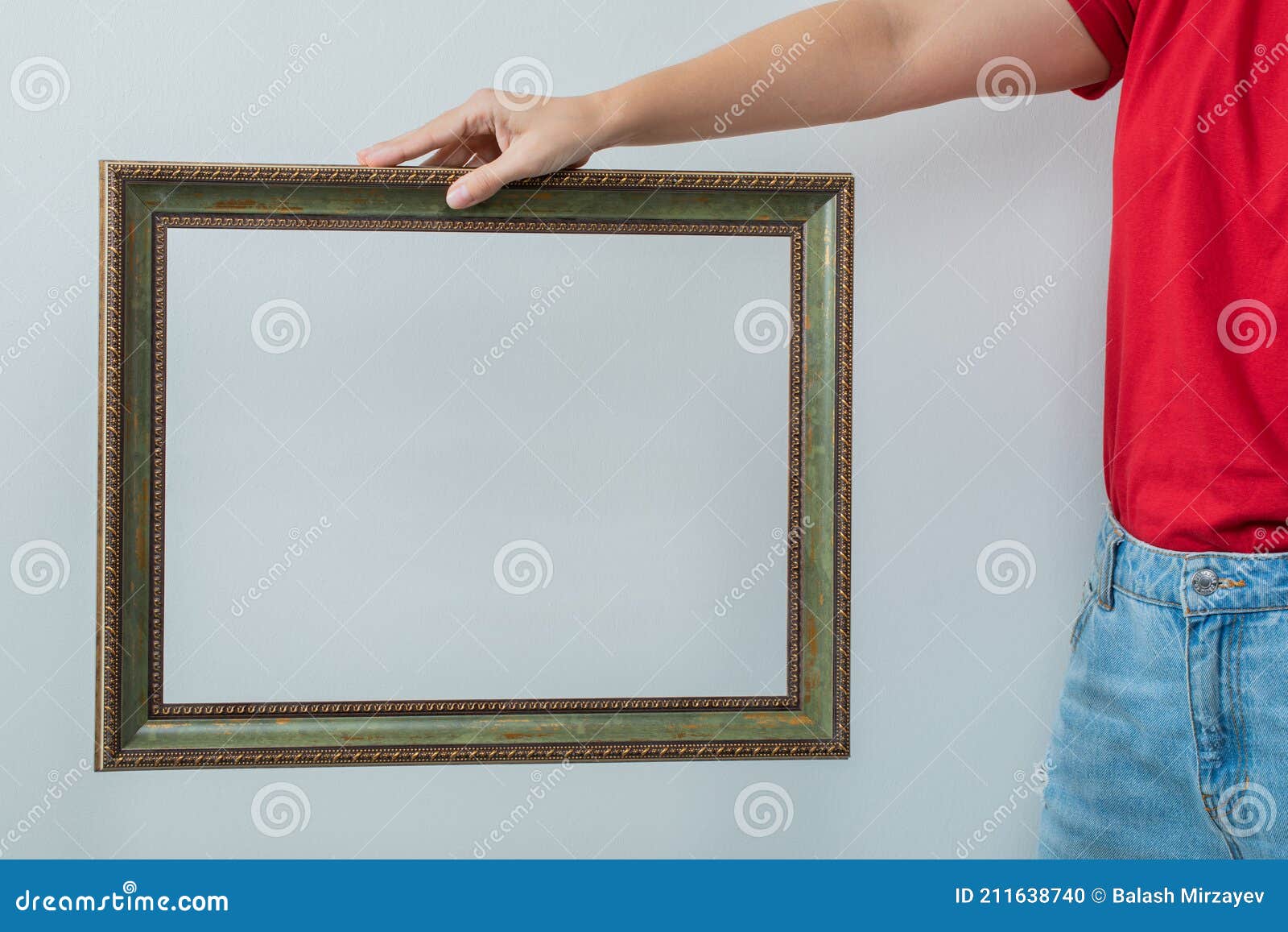 A Model Holding a Metallic Photo Frame Stock Photo - Image of smart ...