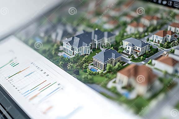 Model Homes and Data stock illustration. Illustration of real - 350766664
