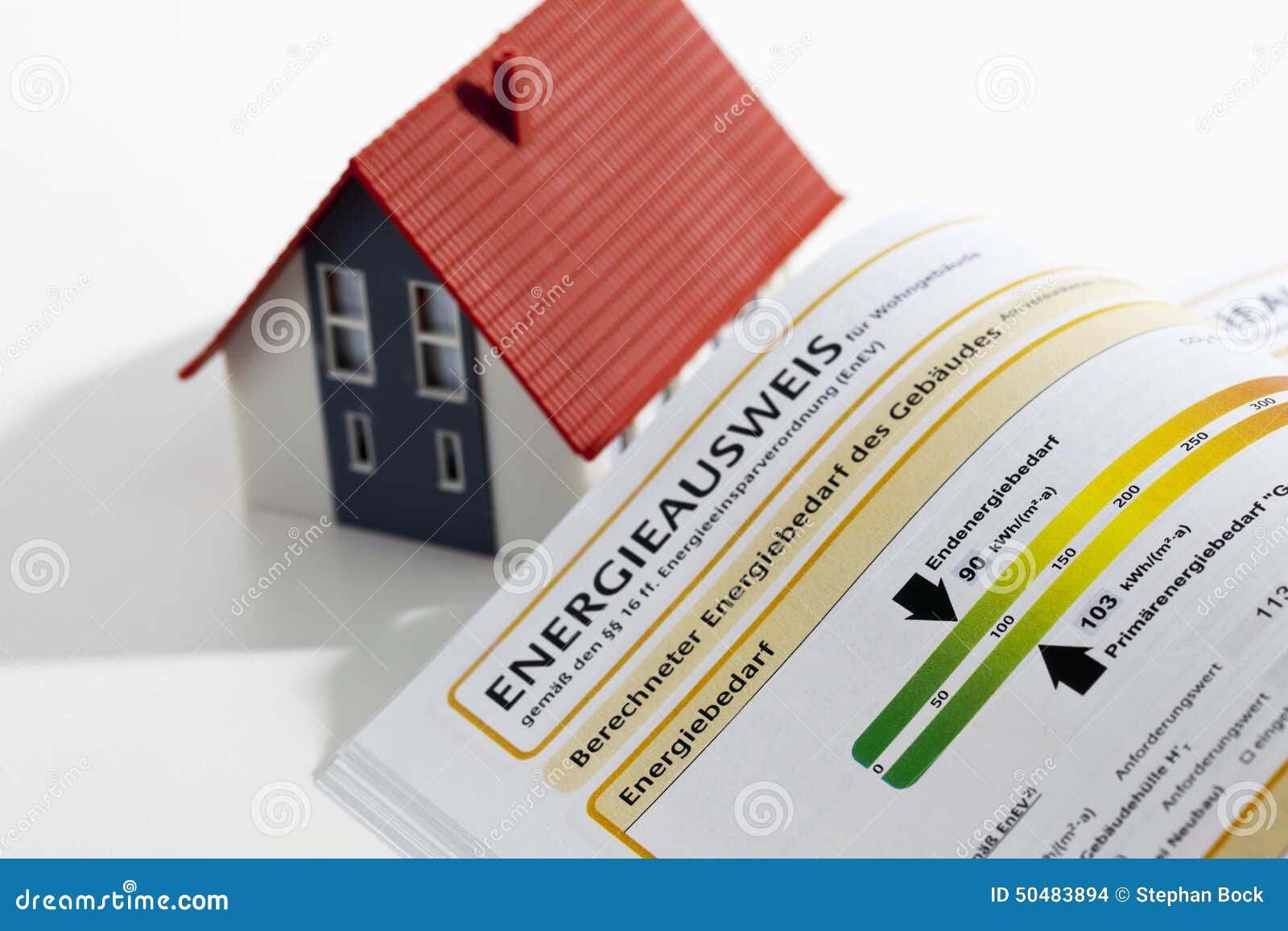 Model House with Energy Performance Certificate Stock Photo - Image of ...