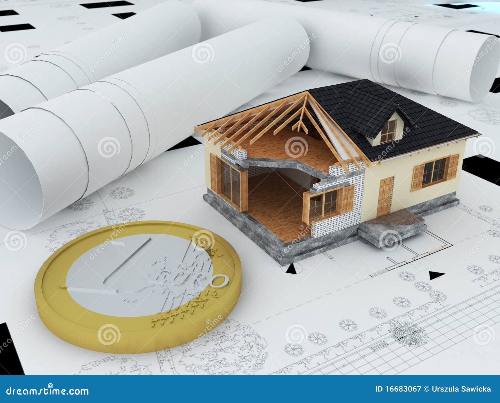 Model House On Color Palette Stock Photography | CartoonDealer.com ...