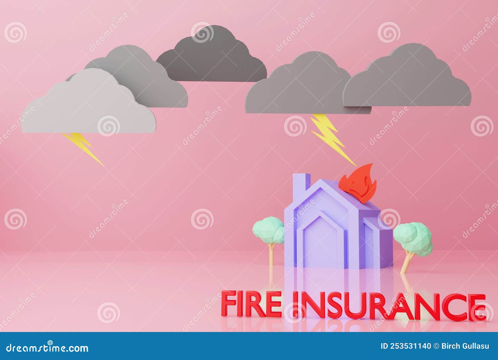 Model House Fire from Lightning from Storm, House Fire Insurance ...