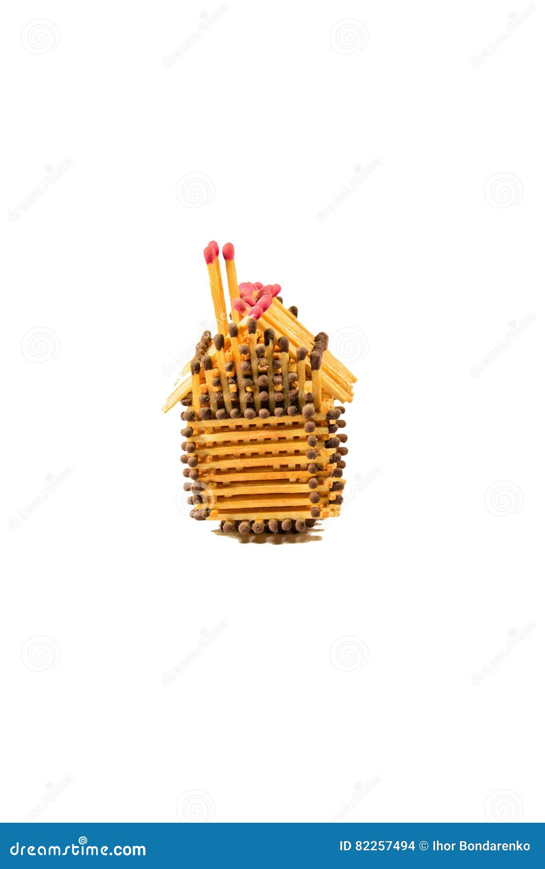 Model of the House Made with Matches Stock Photo - Image of concept ...