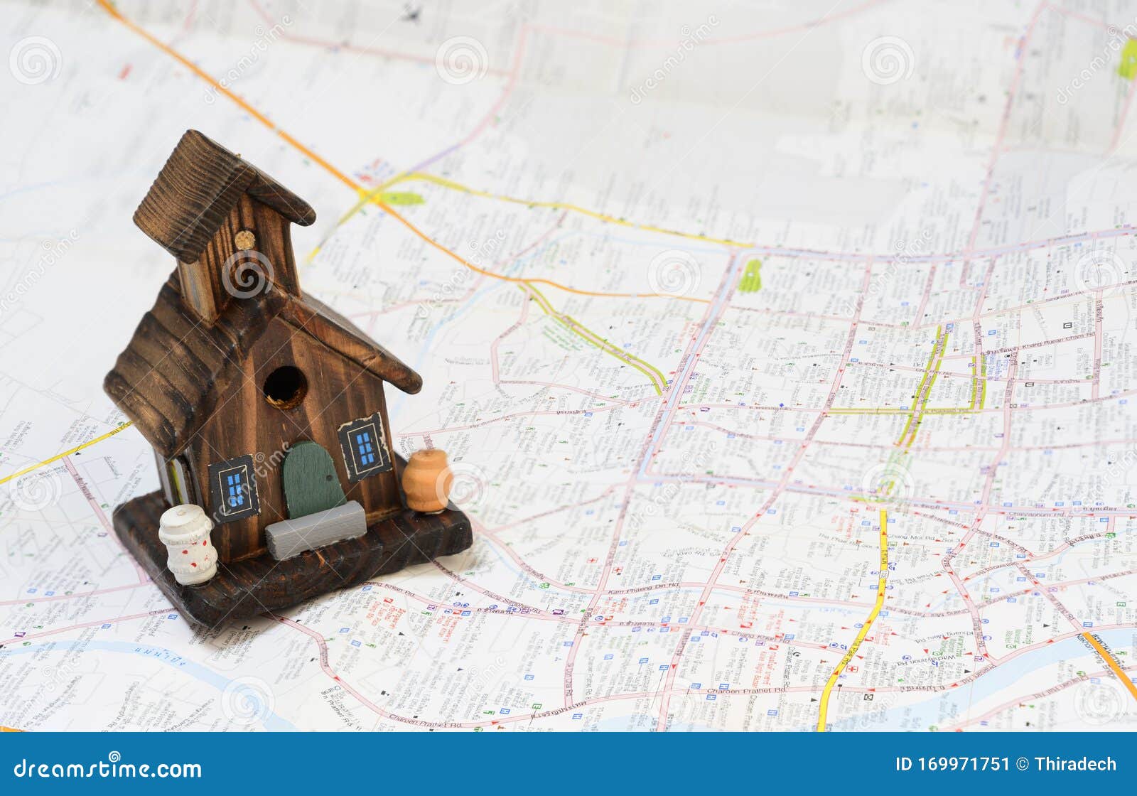 Model house with map stock image. Image of geography - 169971751