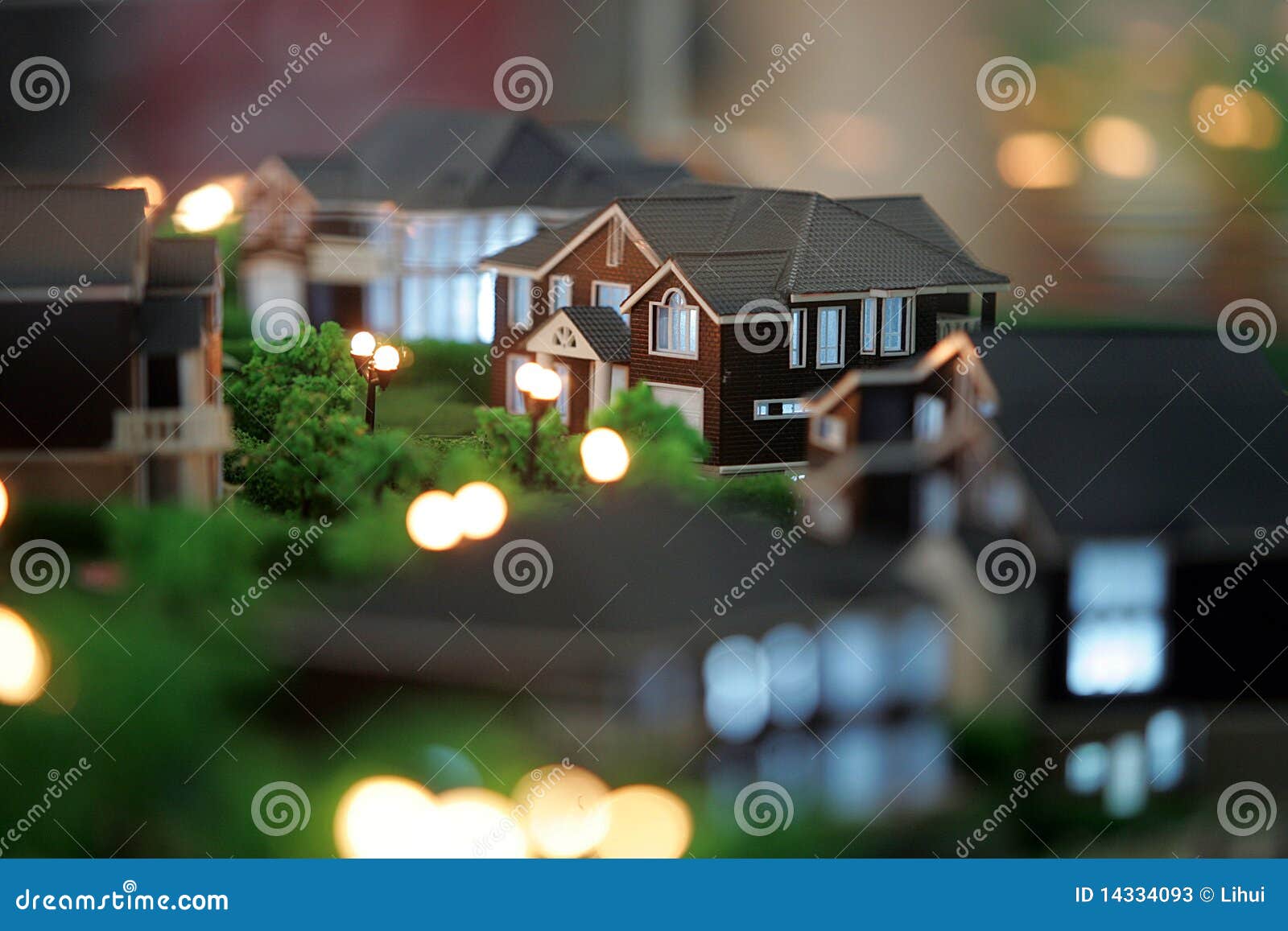 Model of house at night stock image. Image of land, insurance - 14334093