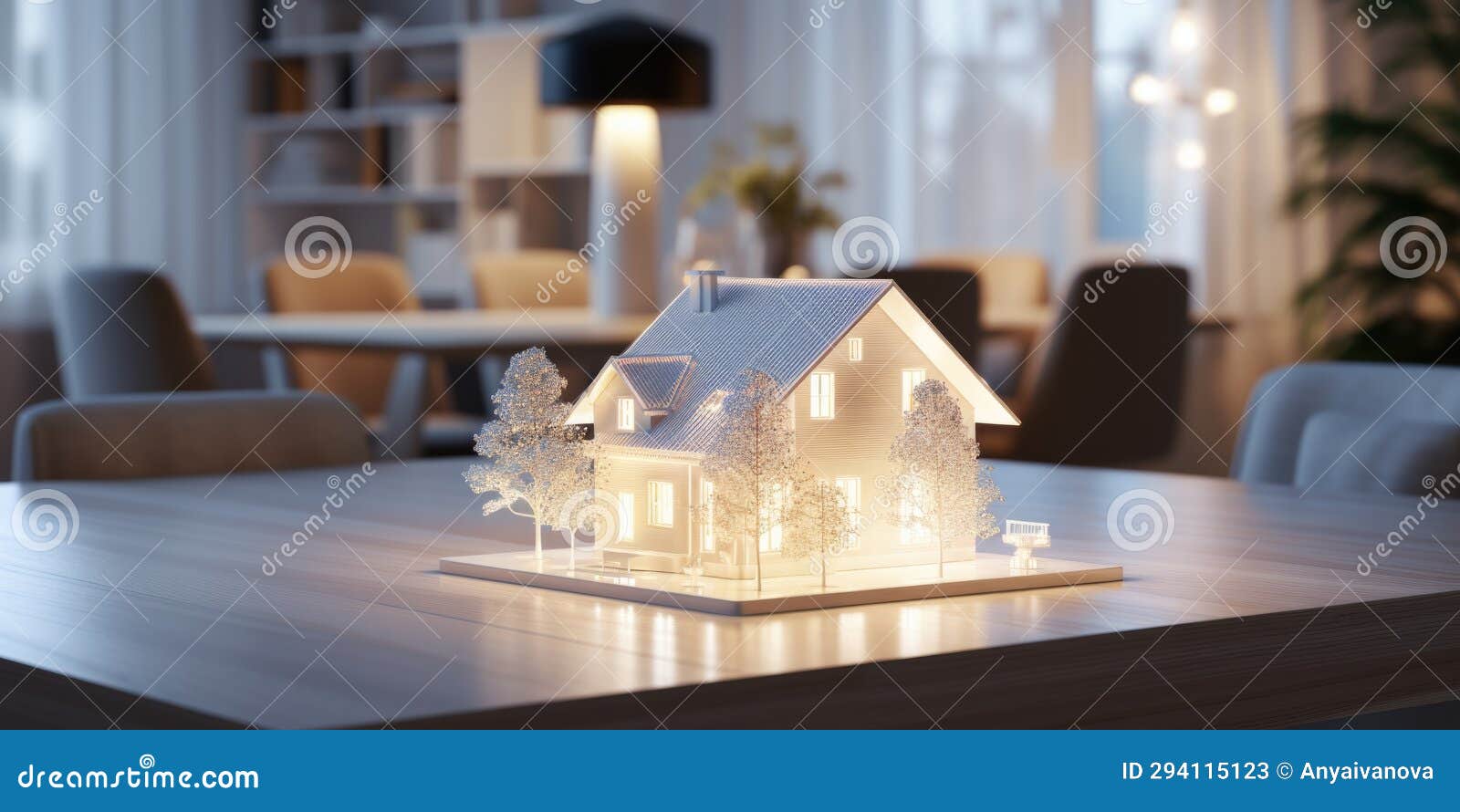 A Model of a House on a Table, Architectural Bureau Stock Image - Image ...