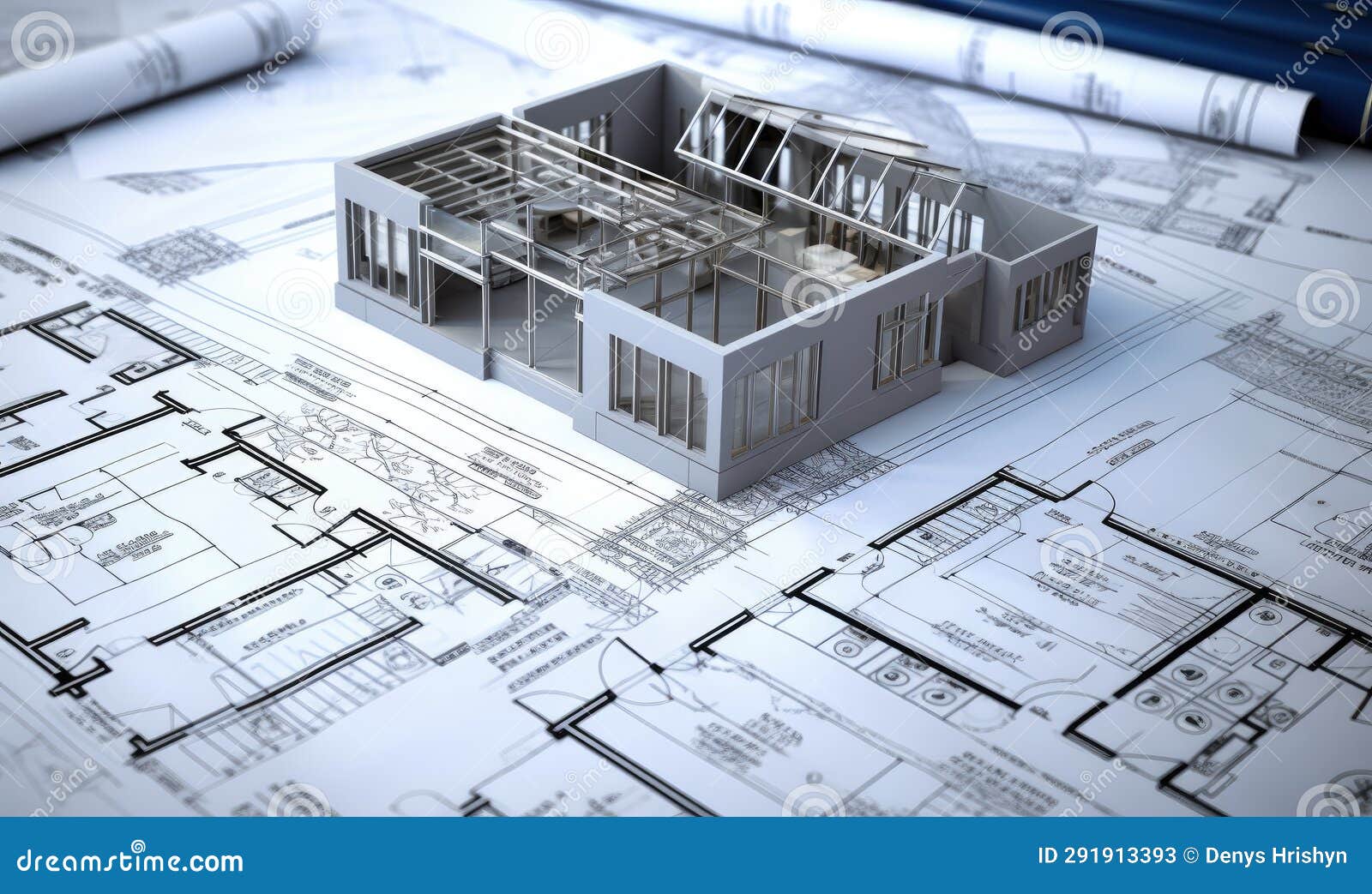 Photo of a Miniature House Model Placed on Top of Architectural ...