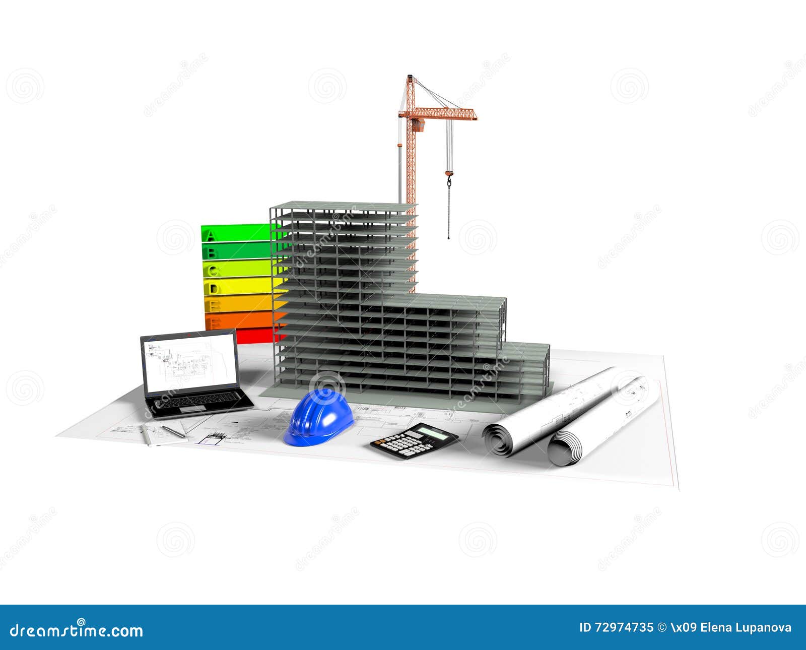 Model House Under Construction, Computer, Helmet, 3D Visualization ...