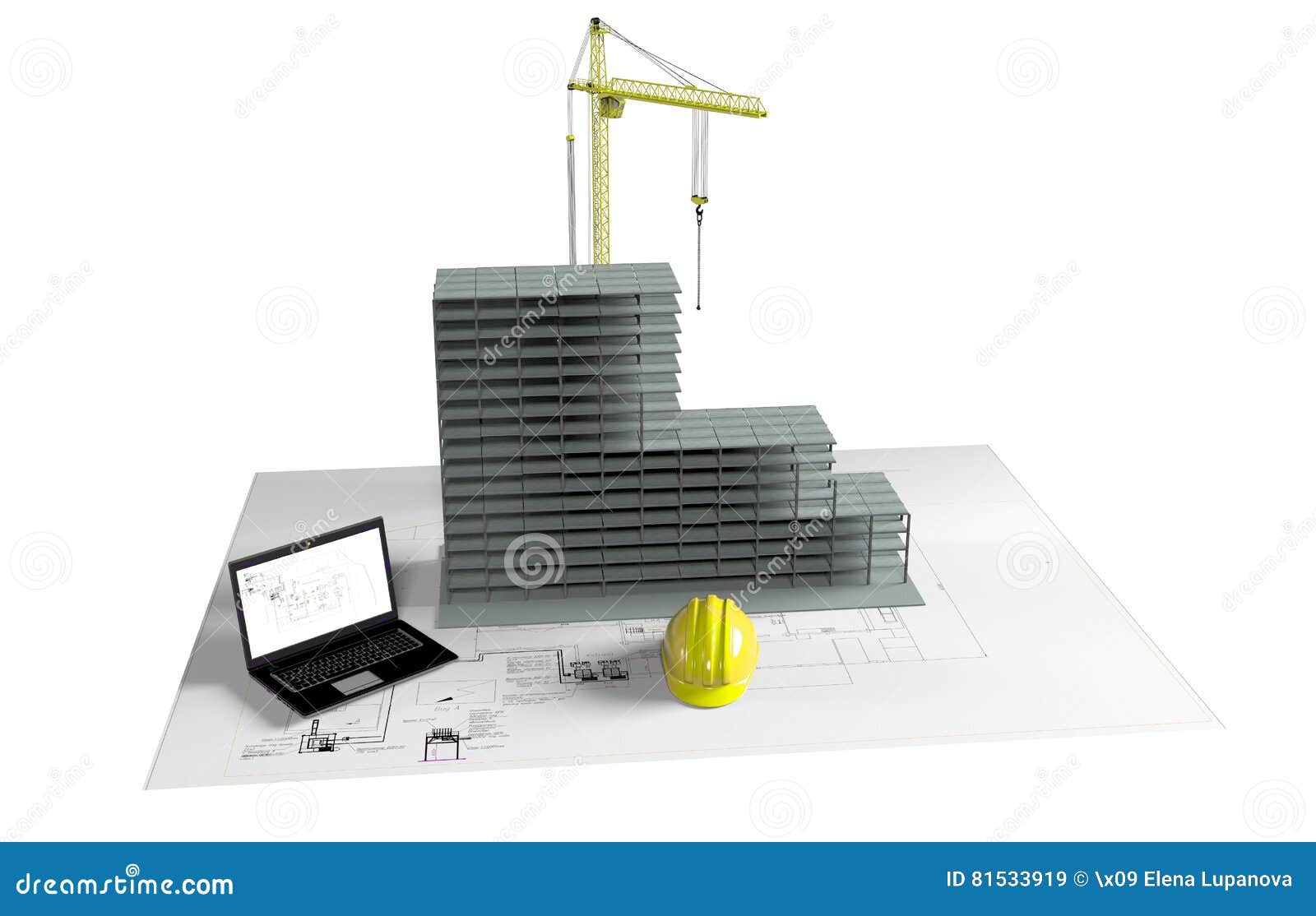 Model House Under Construction, Computer, Helmet, 3D Visualization ...