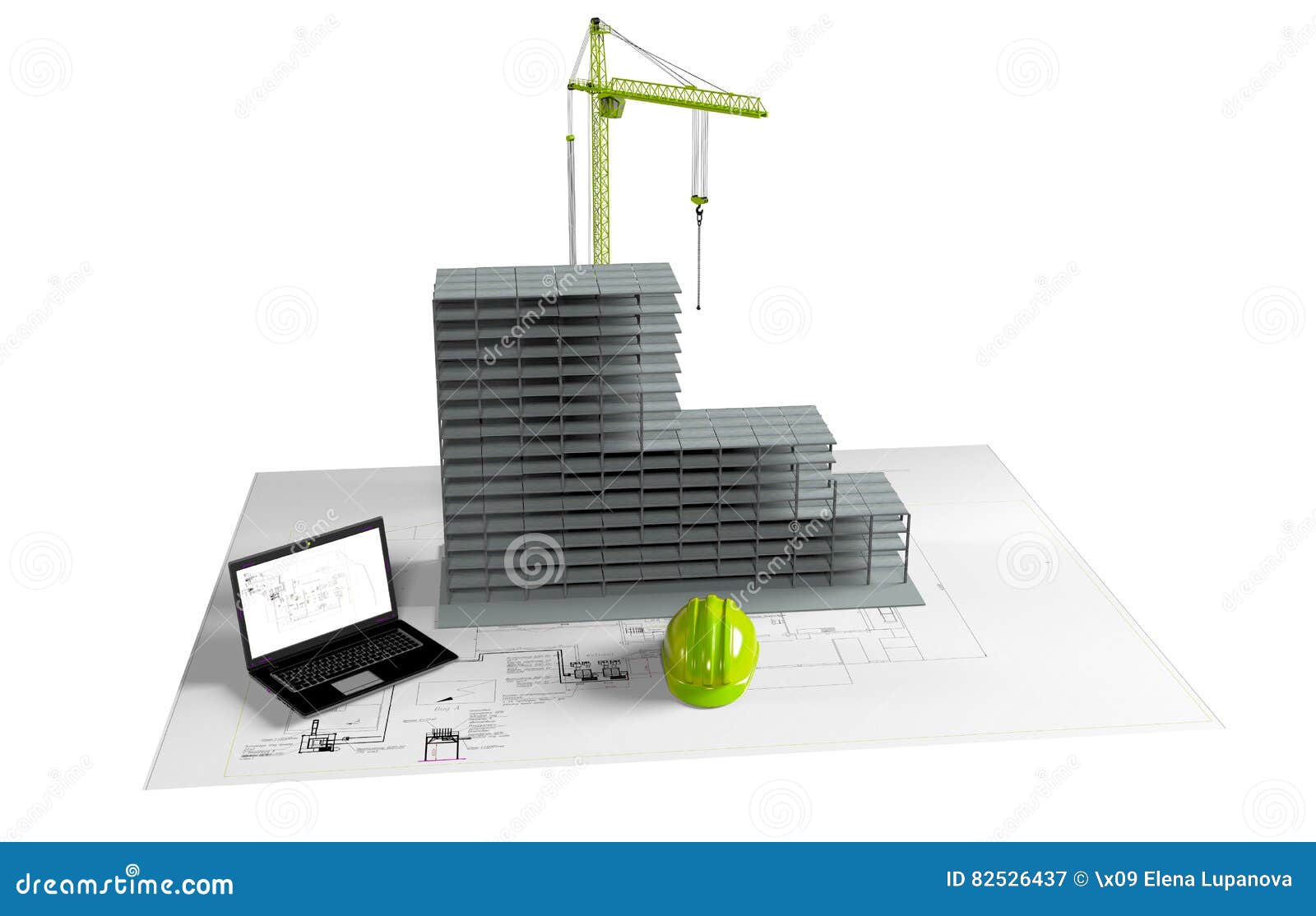 Model House Under Construction, Computer, Helmet, 3D Visualization ...