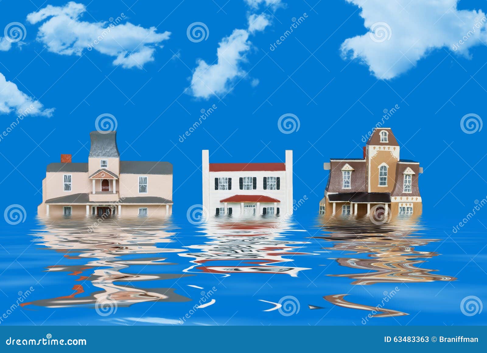 Model Houses Representing a Flood Stock Image - Image of property ...