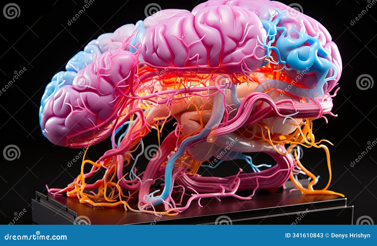 Model of Human Brain with Multiple Sections Stock Image - Image of ...