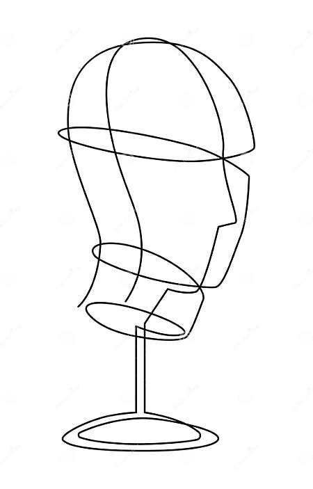 Model of a Human Head, a Template for Making Hats. Blank Mockup for a ...