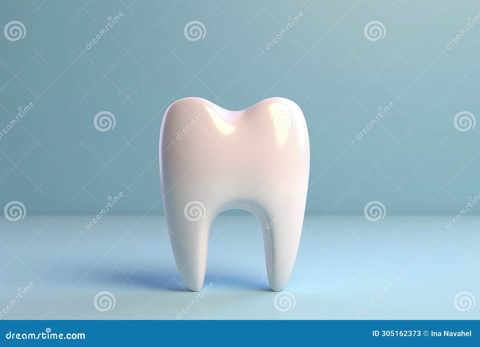 Model of Human Tooth on Blue Background Stock Illustration ...