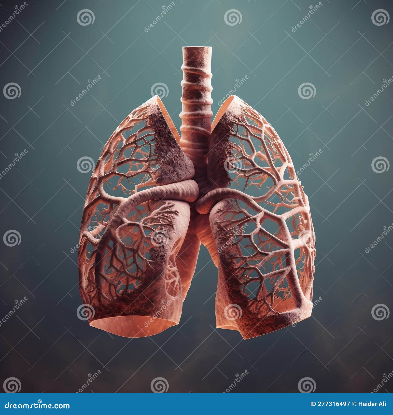 Model of the Human Lung Depicting Lung Cancer and Diseases. Generative ...