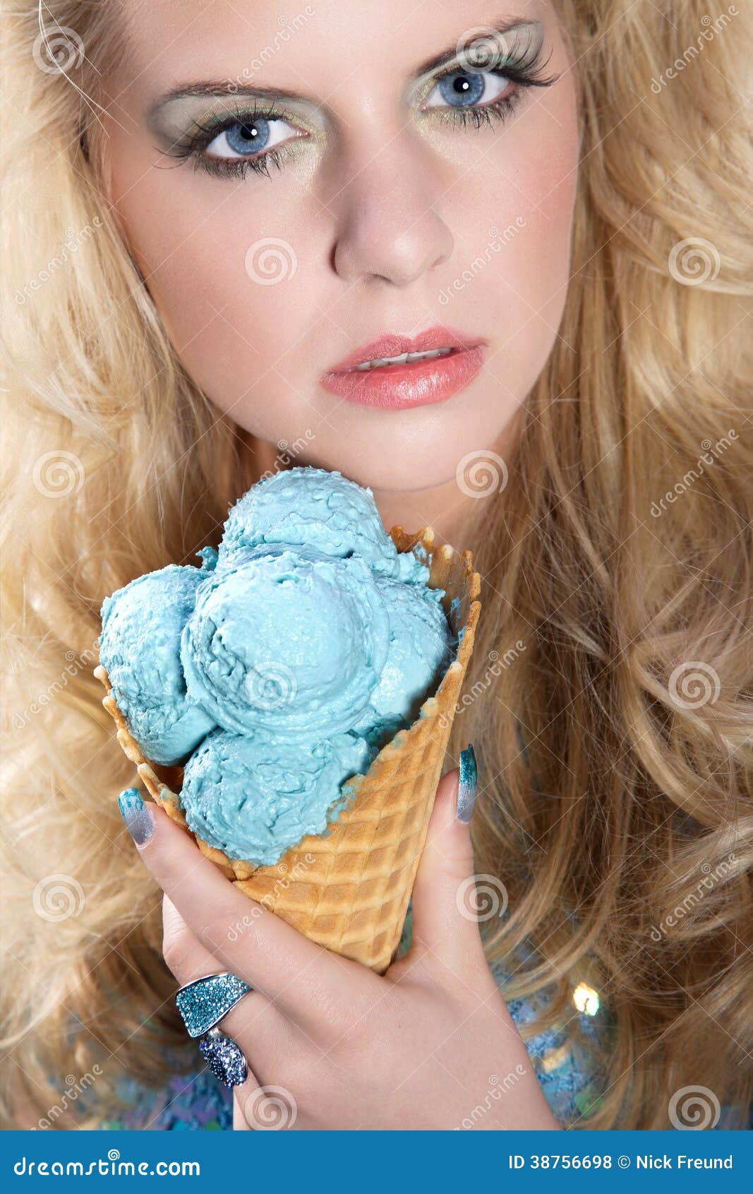 Model with icecream stock photo. Image of mouth, milk - 38756698